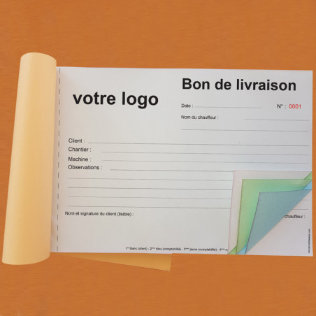 Carnet de bons de livraison - Personnalisable avec votre Logo
